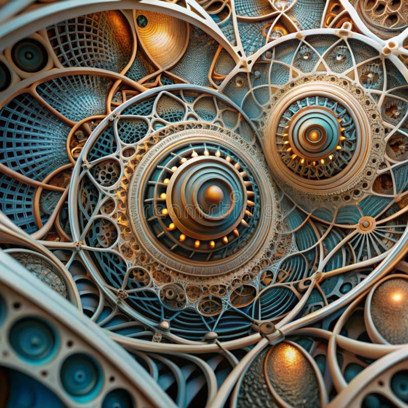 An Intricate, Detailed Illustration of a Complex Mechanical Structure ...