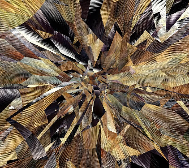 Exploding 3D Surface Design in Black White and Shades of Brown Stock ...