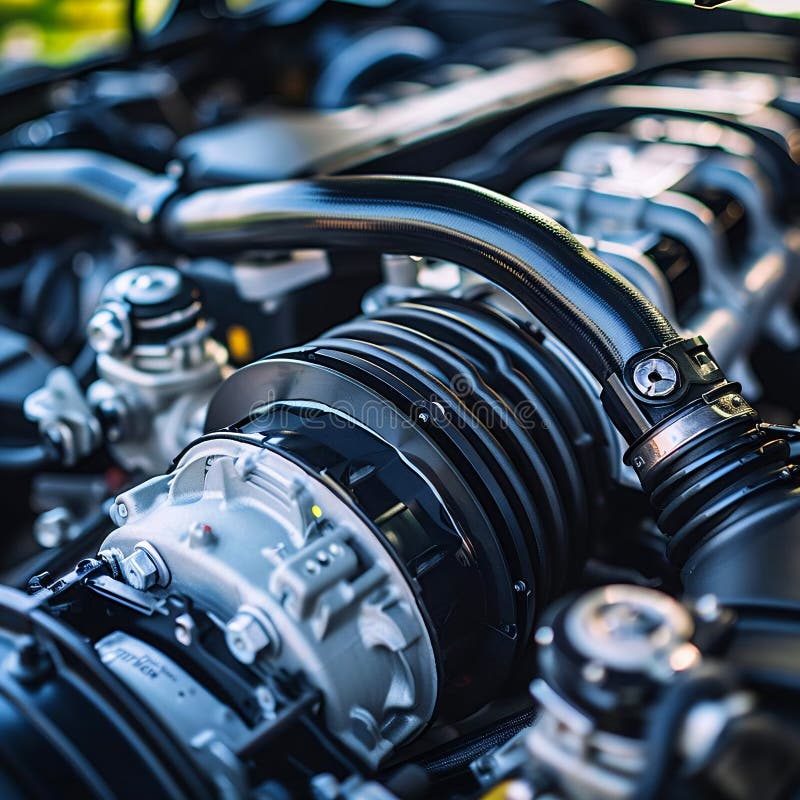 A Close-up View of a Car Engine Showcases the Intricate Details and Precision of Automotive ...