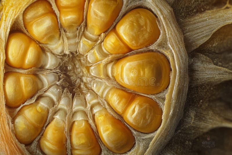 Intricate Details of a Corn Kernel Stock Illustration - Illustration of ...