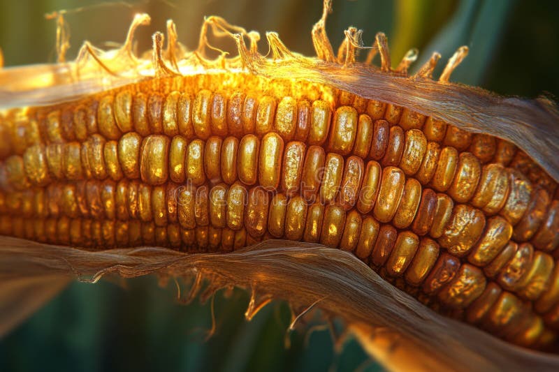 Intricate Details of a Corn Kernel Stock Illustration - Illustration of ...