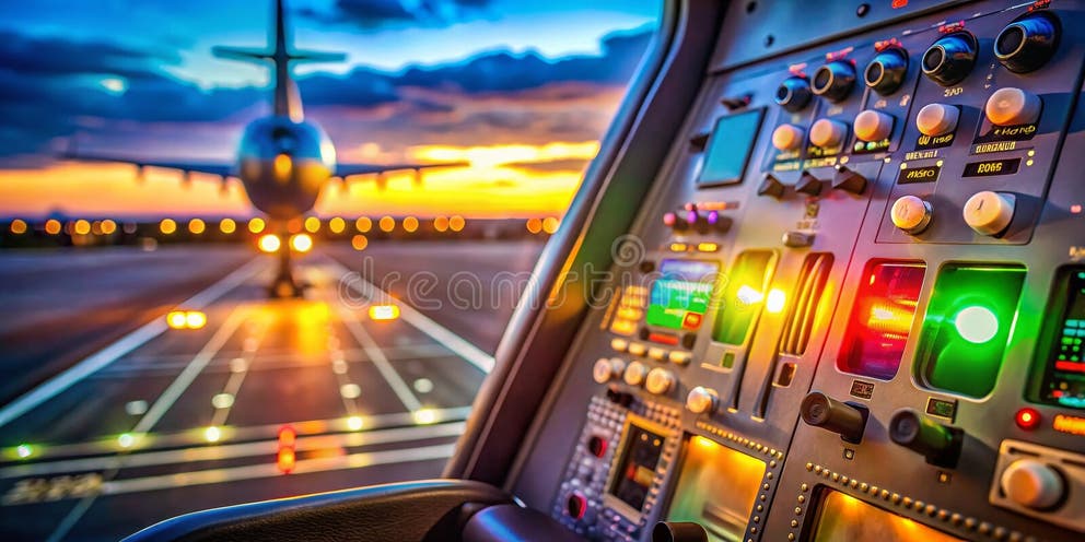 Intricate Details of a DoubleExposed Cockpit Light Switch Panel a ...
