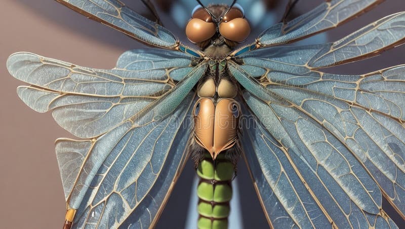The Intricate Details of a Dragonfly S Wings Up Close. Stock ...