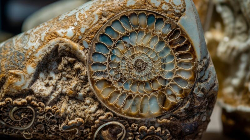Intricate Details Fossilized Shell, Close-up. AI Generated Stock ...