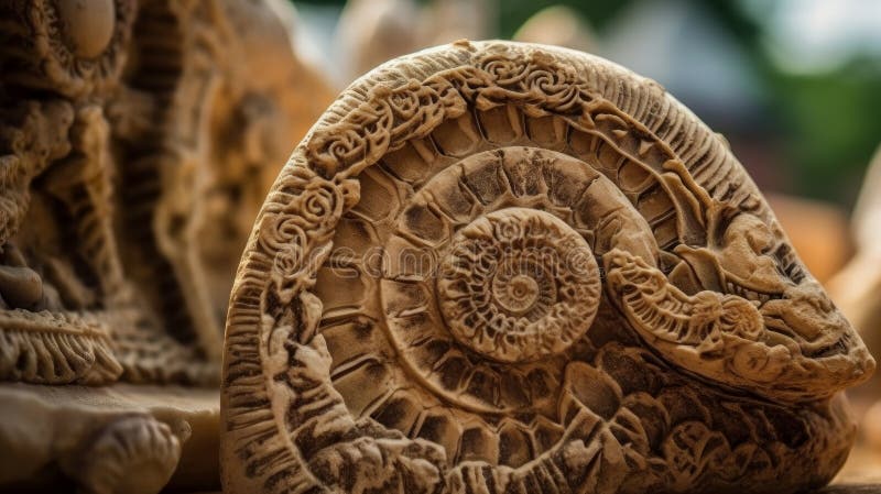 Intricate Details Fossilized Shell, Close-up. AI Generated Stock ...