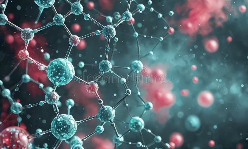 Molecule with Many Molecules Stock Illustration - Illustration of ...