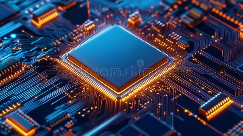 Intricate Details of a Microchip Showcase Advanced Circuitry and ...