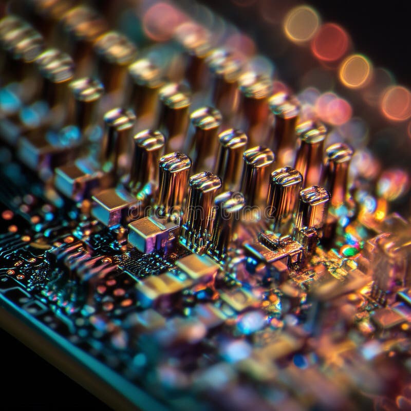 Intricate Details of a Microchip Showcasing Advanced Circuitry and ...