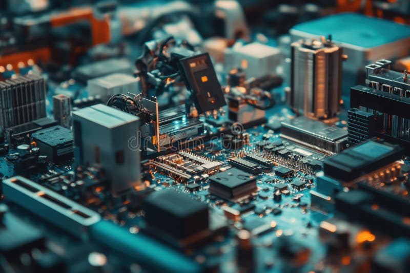 Intricate Details of a Modern Computer Motherboard Showcasing Advanced ...