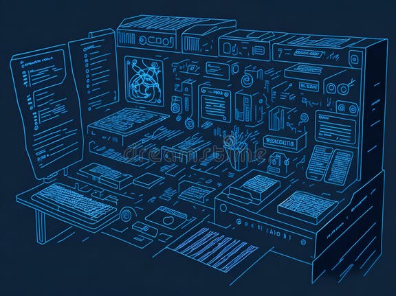 Intricate Details of Scientists Workstations, Featuring Computers ...