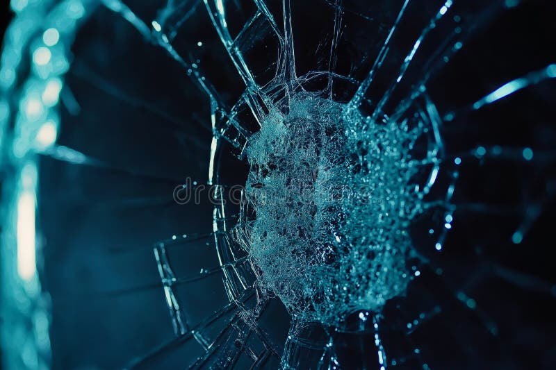 Intricate Details of Shattered Glass with Reflections and Textures at ...