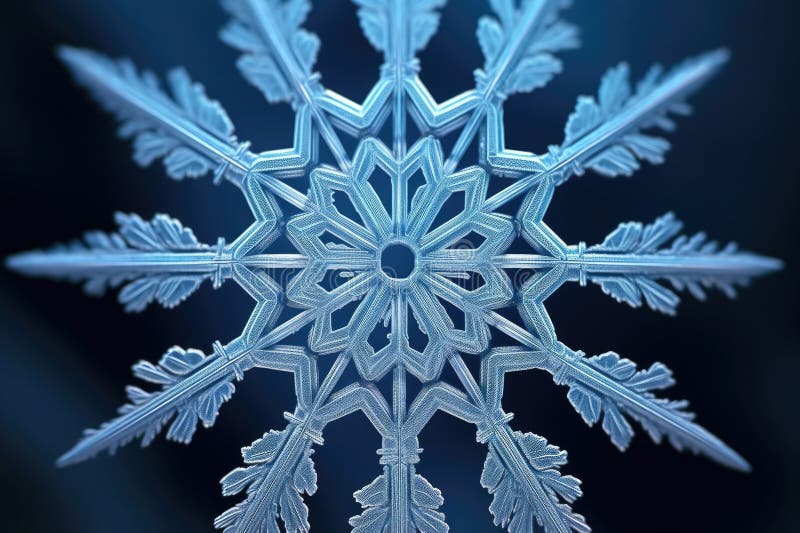 Intricate Details of a Snowflake Captured in Macro Stock Illustration ...