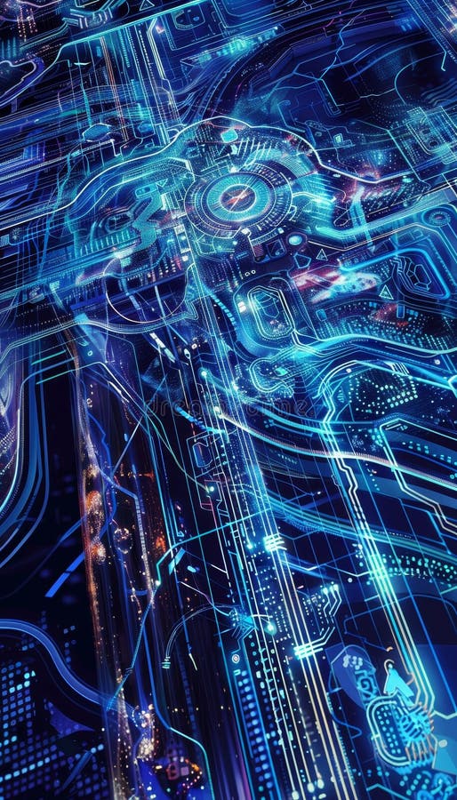 Intricate Digital Artwork in Dataism Style Showcasing Organic and ...