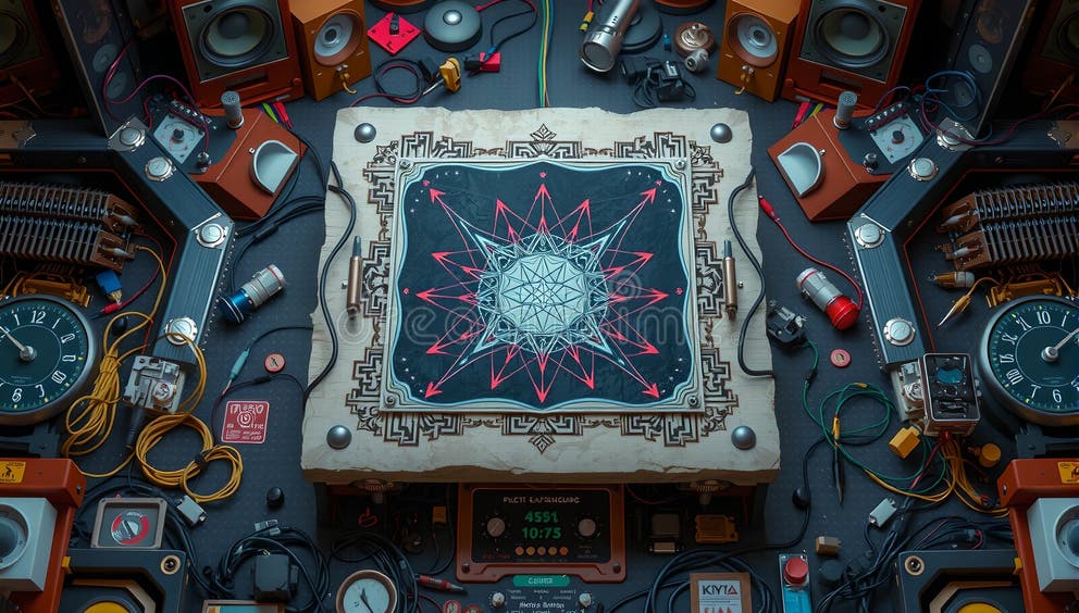 Geometric Starburst in Retro Lab Stock Photo - Image of analog ...