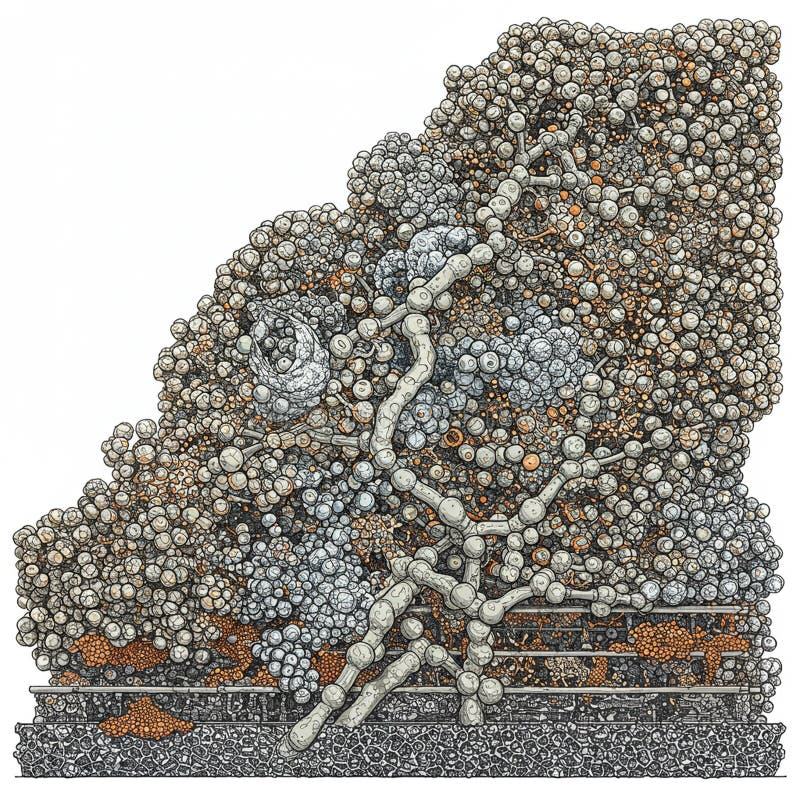 An Intricate Digital Artwork Featuring a Dense Cluster of ...