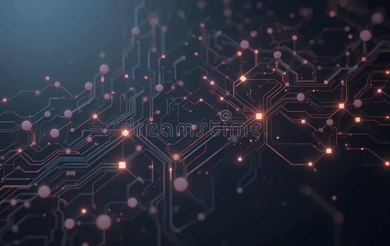 An Intricate Digital Circuit Pattern Features Interconnected Lines and ...