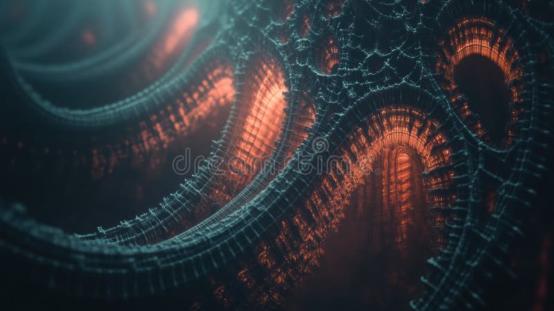 Intricate Digital Design Featuring Glowing Patterns and Textures in a ...