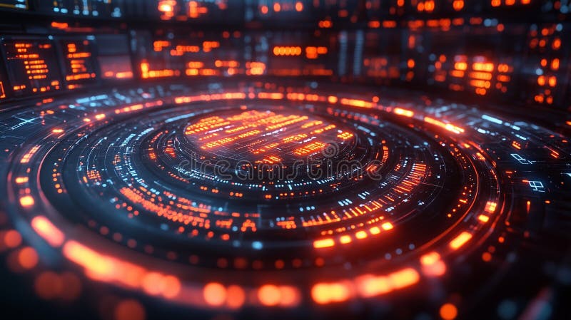 An Intricate Digital Interface with Glowing Circuits and Data Streams ...