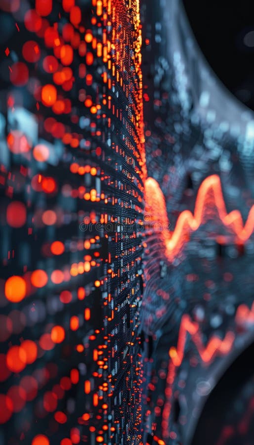 Futuristic Digital Patterns on Curved TV Screen for Tech Showcases and ...