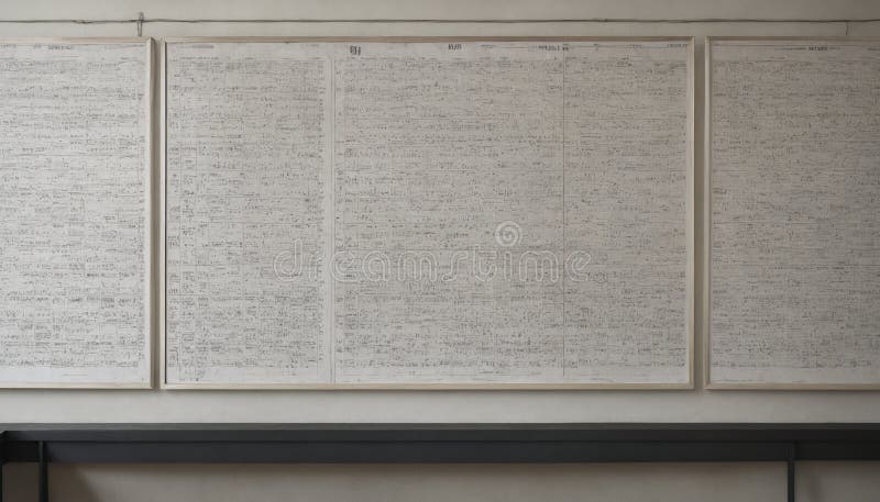 Intricate Display of Ancient Scripts and Symbols in a Modern Gallery ...