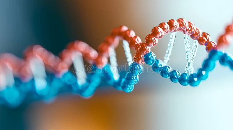 Intricate DNA Structure Rendered in Vibrant Colors, Representing ...