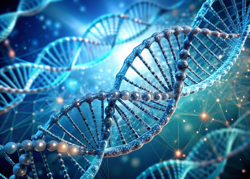 Intricate DNA Wireframe Structure a Futuristic Urban Exploration ...