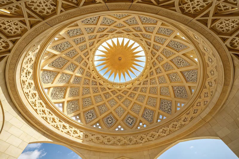 Intricate Dome Architecture Islamic Design, Sunburst Skylight, Ornate ...