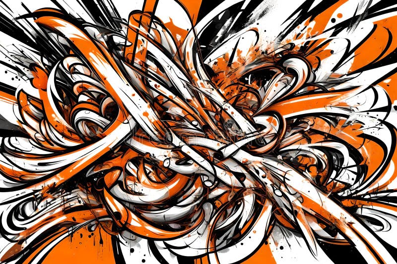 Intricate Doodle Art Illustration Featuring a Striking Blend of White ...