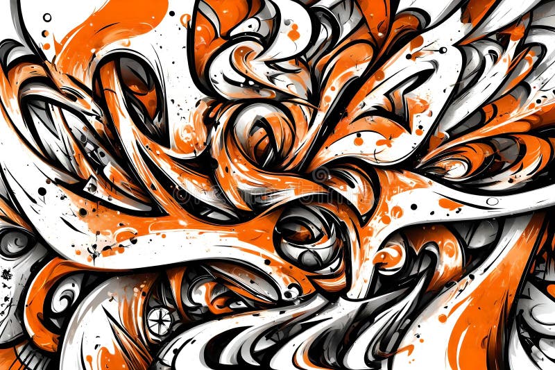 Intricate Doodle Art Illustration Featuring a Striking Blend of White ...