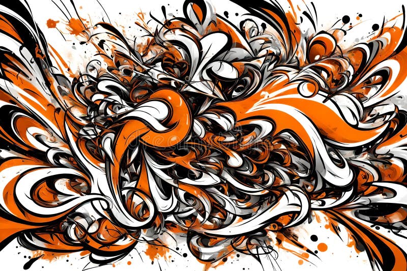 Intricate Doodle Art Illustration Featuring a Striking Blend of White ...