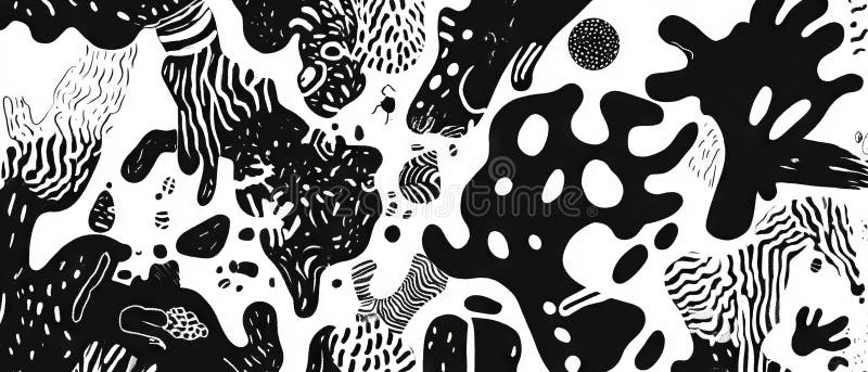 Intricate Doodle Art with Varied Textures and Shapes Showcasing ...