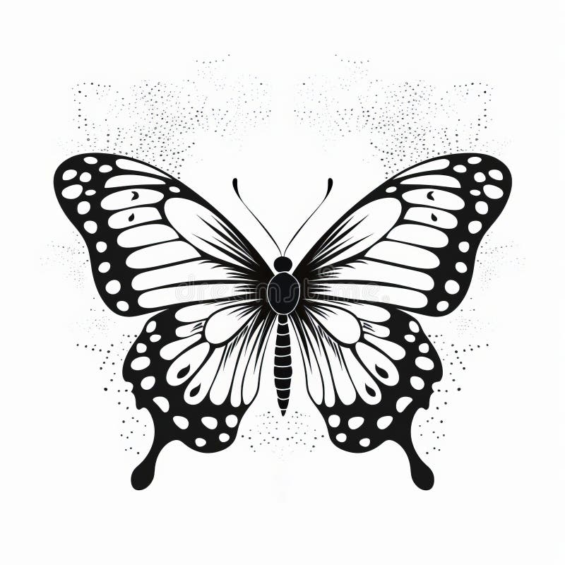 Intricate Dotwork Butterfly Vector - Free Download Stock Illustration ...