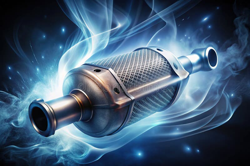 Intricate Double Exposure Catalytic Converter and Lambda Sensor Detail ...