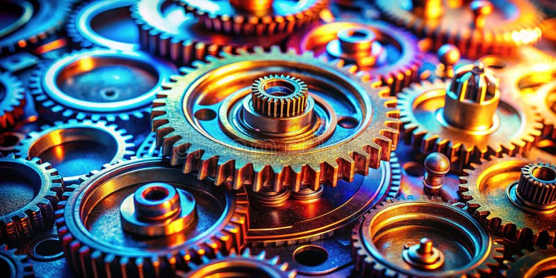Intricate Double Exposure of Interlocking Gear Wheels a Cinematic ...