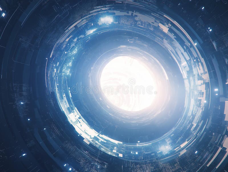 Double-Ring Sci-fi Wormhole – Space-Time Tunnel Illusion Stock ...