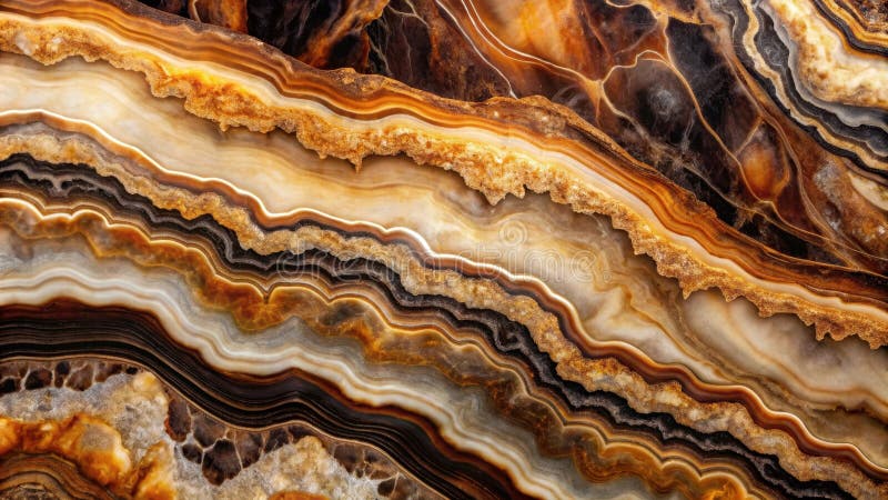 Intricate Earth Tones a Detailed View of Undulating Stone Layers ...