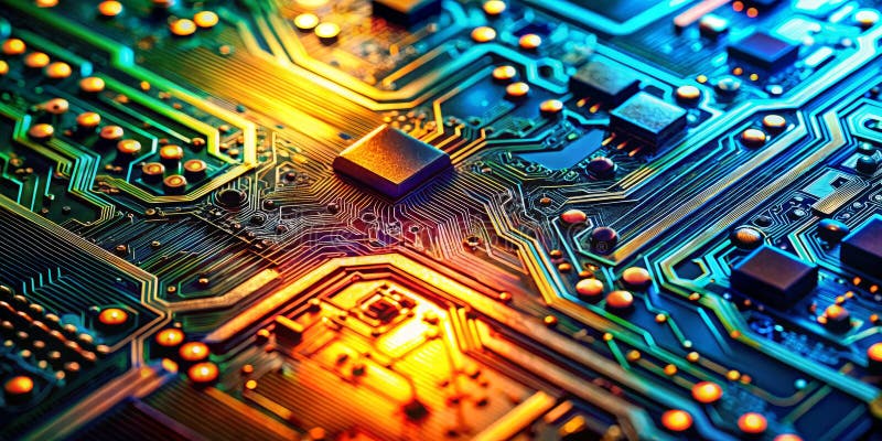 Intricate Electronic Circuit Board a Rule of Thirds Composition for ...