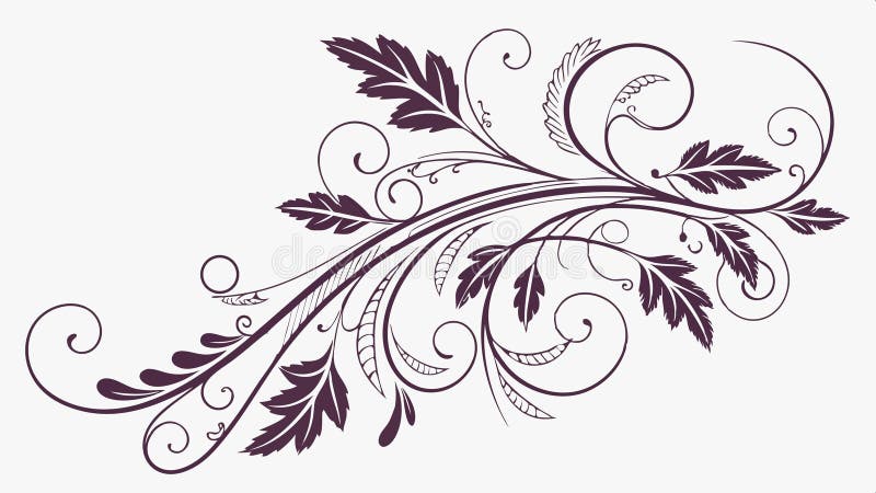 Intricate and Elegant Floral Vine Decorative Design Element Vector ...
