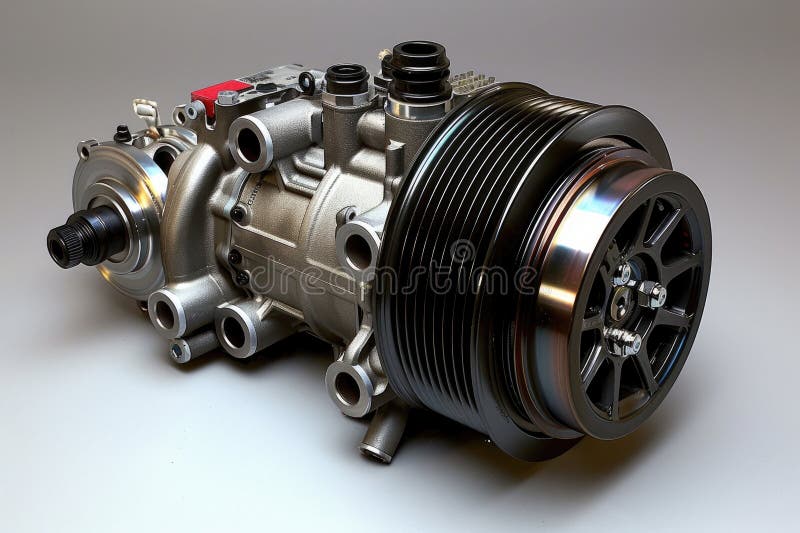 High-Performance Automotive Air Conditioning Compressor Stock Illustration - Illustration of ...