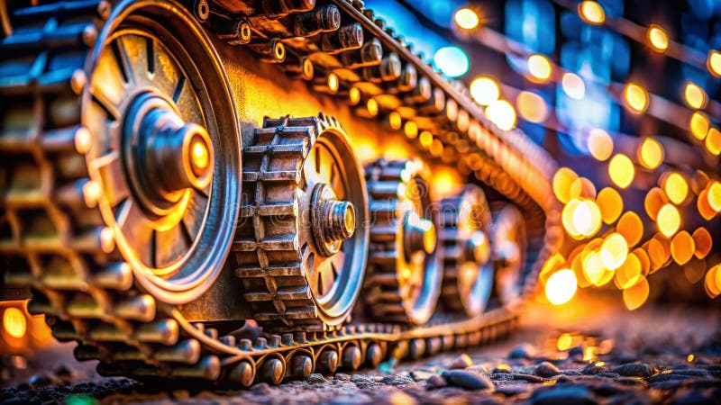 Intricate Engineering Design a Closeup Examination of Tank Track ...