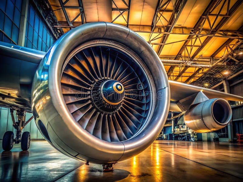 Intricate Engineering a Detailed CloseUp of a Jet Engine Wings Complex ...