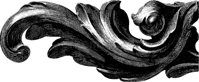 Intricate Engraved Acanthus Scroll Design for Decorative Use Stock ...