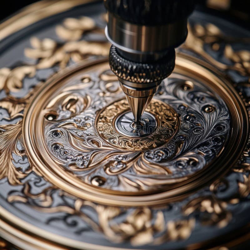 Intricate Engraving Process Decorative Metal Precision Tool Stock ...
