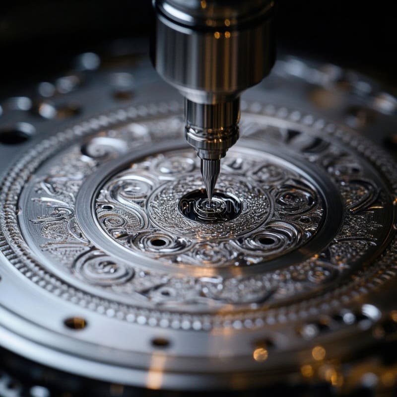 Intricate Engraving Process on Metal Plate with Precision Tooling Stock ...