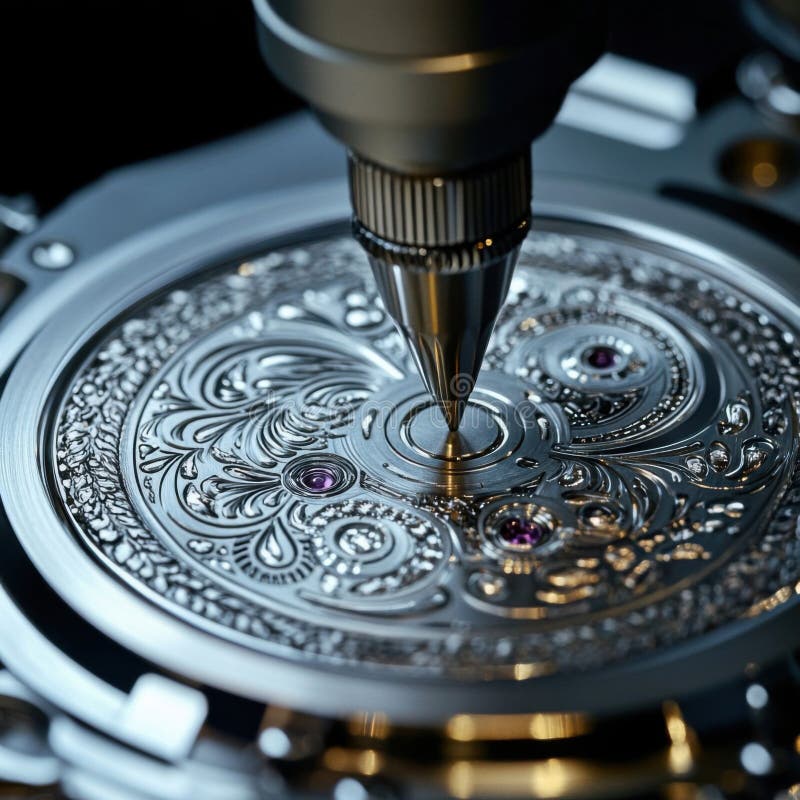 Intricate Engraving Process Metal Surface Decorative Patterns Stock ...