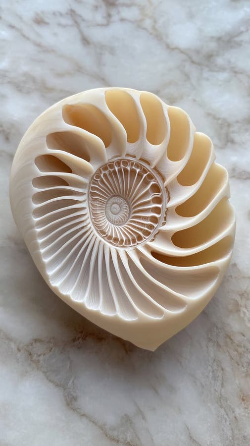 Intricate Engraving of a Seashell with Detailed Grooves. Stock ...