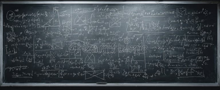 The Intricate Equations on a Classroom Blackboard Full of Mathematical ...