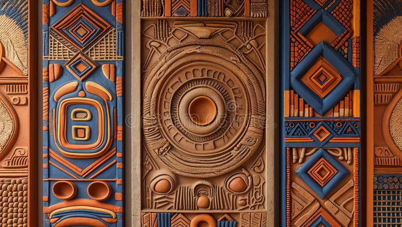 Intricate Ethnic Wall Panel with Mandalas and Borders Stock ...