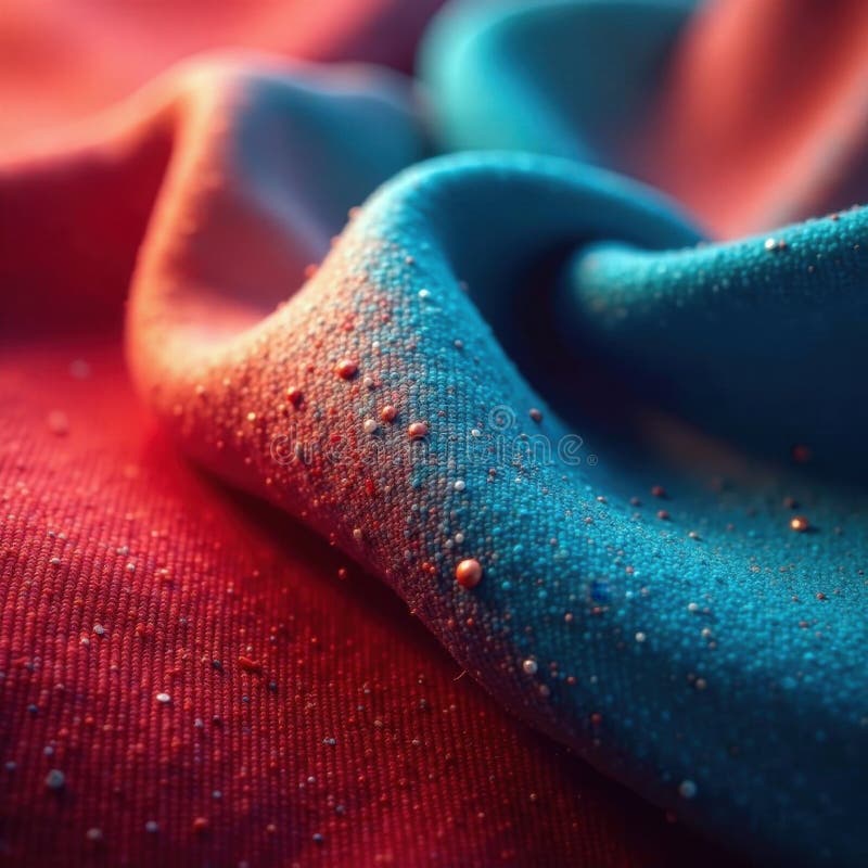 Intricate Fibers, Matte Red Velvet Surface; Subtle Light Reflection ...