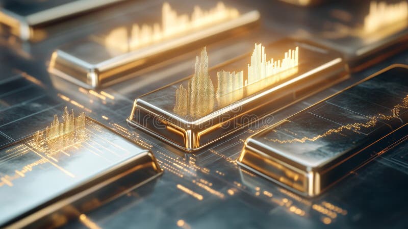 Intricate Financial Data Visualization with Glowing Charts, Showcasing ...